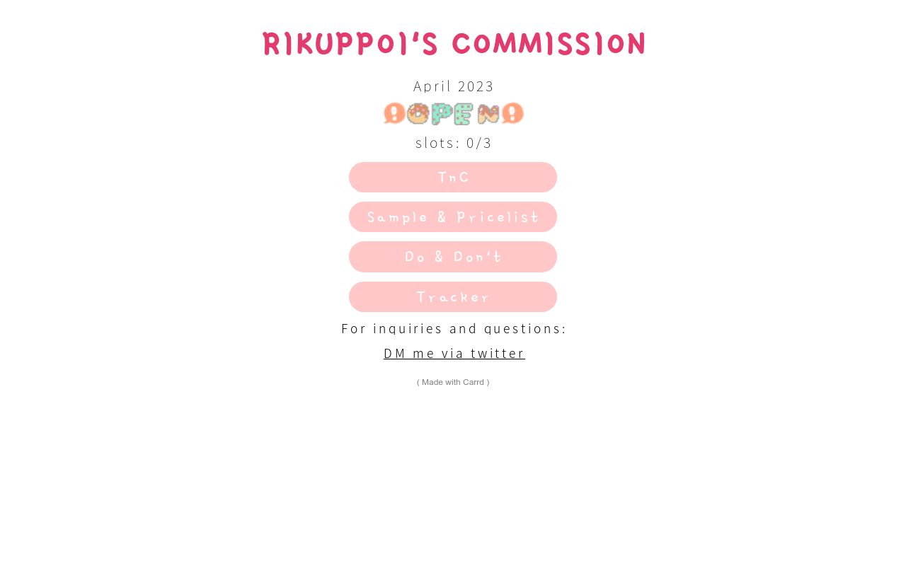 rikuppoi's commission